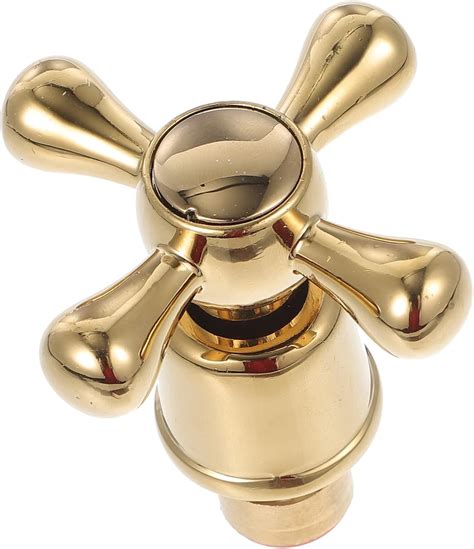 Fuoyloo Faucet Knob Gold Knobs Brass Faucet Brass Fittings Cross Faucet