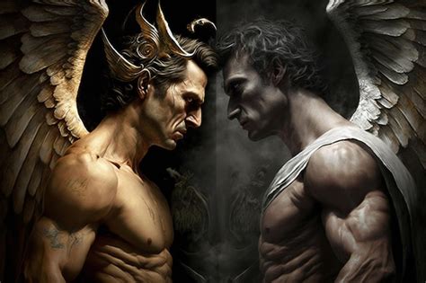 Premium Photo God Fights The Devil Generative Ai