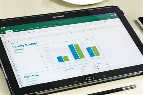 Microsoft Office Excel App On Samsung Tablet Editorial Stock Image Image Of Business Chart