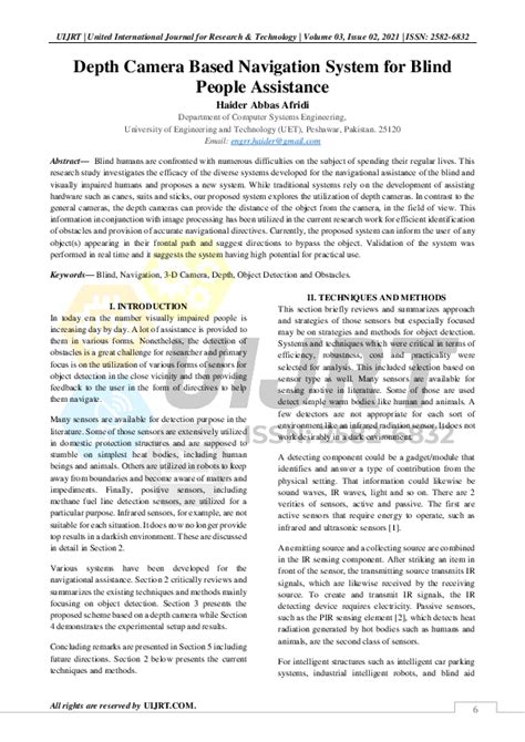 Pdf Depth Camera Based Navigation System For Blind People Assistance