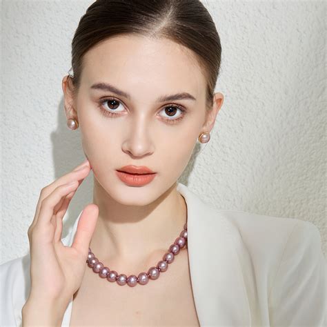 Top Lustre Freshwater Purple Pearl Necklace Pearl Jewelry Pearly Lustre