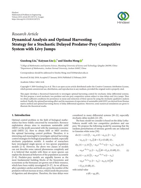 Pdf Dynamical Analysis And Optimal Harvesting Strategy For A