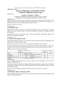 Sample Extended Abstract