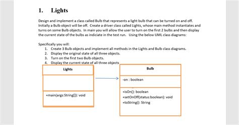 Solved 1 Lights Design And Implement A Class Called Bulb