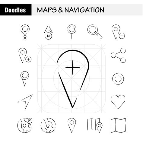 Maps And Navigation Hand Drawn Icon Pack For Designers And Developers Icons Of Gps Delete Map