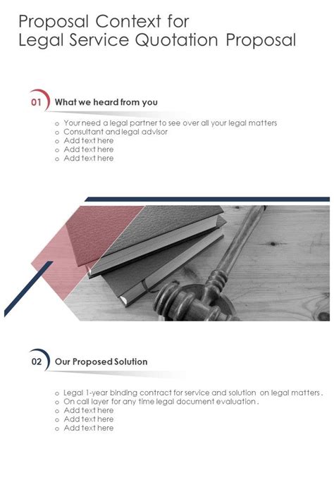 Legal Service Quotation Proposal For Proposal Context One Pager Sample