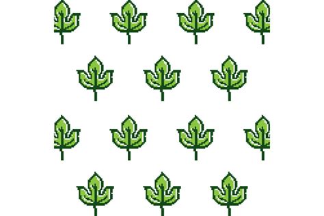 Pattern Leaves Pixel Art Design Graphic By Muhammad Rizky Klinsman Creative Fabrica