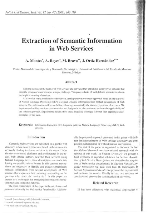 Pdf Extraction Of Semantic Information In Web Services