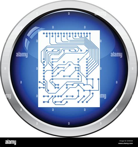 Circuit Icon Glossy Button Design Vector Illustration Stock Vector