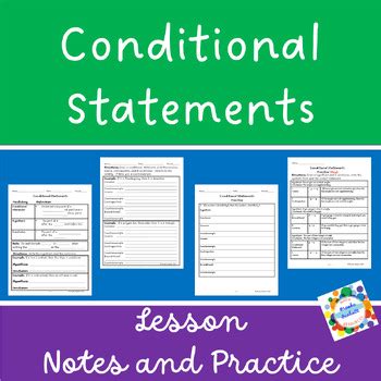 Conditional Statements Lesson Includes Notes And Homework Practice