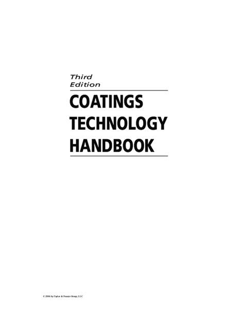 Pdf Coatings Technology Handbook