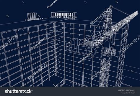 Construction Site Tower Crane Architecture 3d Stock Vector Royalty Free 2187466611 Shutterstock