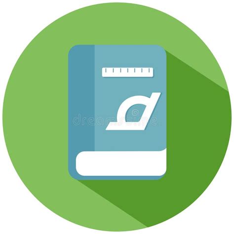 A Blue Mathematics Book With Rulers In A Green Circle Isolated On White Background Vector Icon
