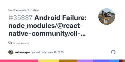Android Failure Node Modules React Native Community Cli Platform