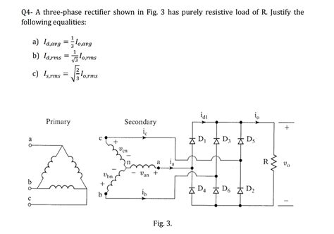 Solved A Three Phase Rectifier Shown In Fig 3 Has Purely