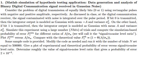 Matlab Simulation Of Hypothesis Testing Application