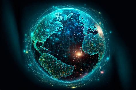 Premium Photo Global Communication Network Around Planet Earth In Space Global Network