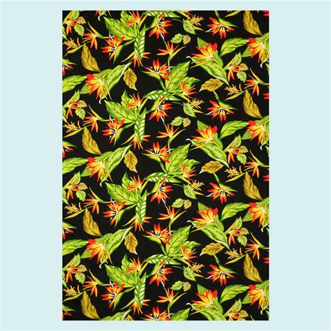 Tissu Noir Oiseau Du Paradis Tic075 — Tahiti Shop Importation De
