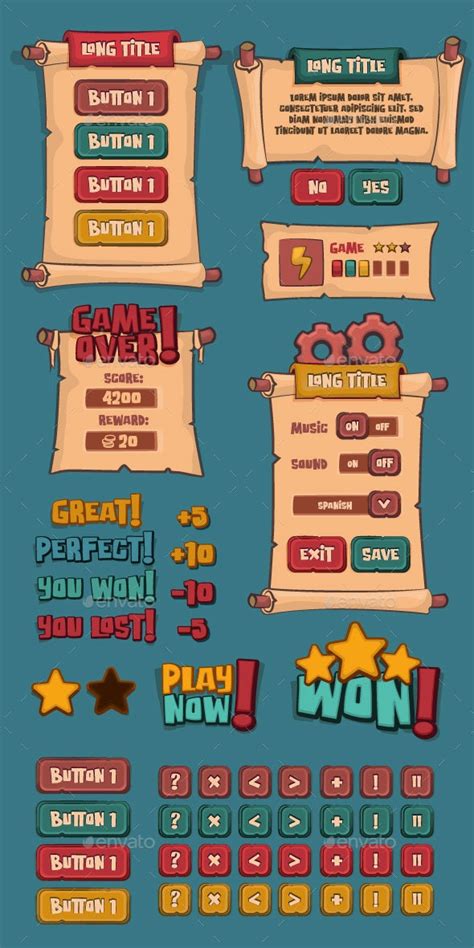 Ui Set 1 Vector Game Assets Graphicriver