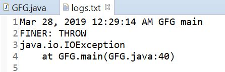 Java 中的 Logger throwing 方法和示例 码农参考