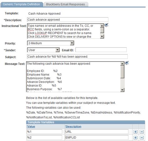 Defining Notification Templates For Approval Framework