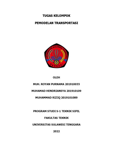 Tugas Pemodelan Transportasi Pdf