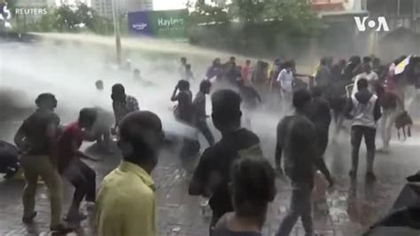 Sri Lanka Police Fire Tear Gas Water Cannons To Disperse Protesters
