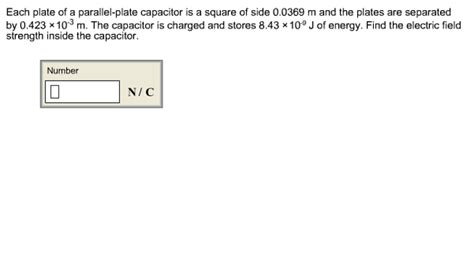 Solved Each Plate Of A Parallel Plate Capacitor Is A Square