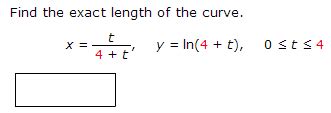 Find The Exact Length Of The Curve Parametric Chegg