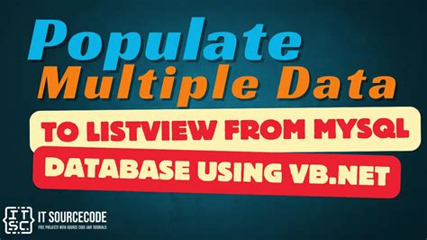 Populate Multiple Data To Listview From Mysql Database Using Vbnet
