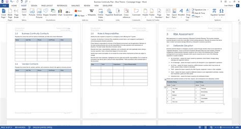 Business Continuity Plan Template Ms Wordexcel Templates Forms Checklists For Ms Office