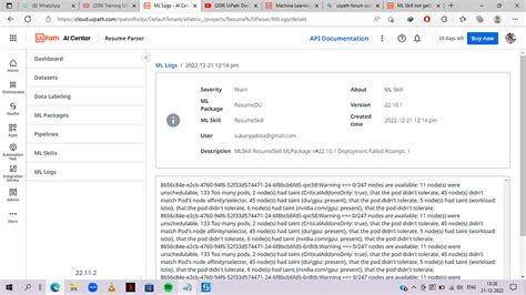 ML Skill Not Getting Deployed In AI Center RPA Discussions UiPath