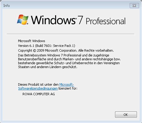 Installierte Windows Version Ermitteln ROWA Computer AG