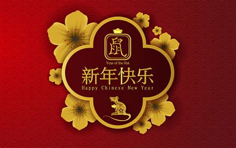 해피 차이나 새해 연하 꽃 황금색과 타이포그래피 캐릭터 디자인 전통 축제 인사말 Cardcreative Paper Cut And Craft Place Textvector