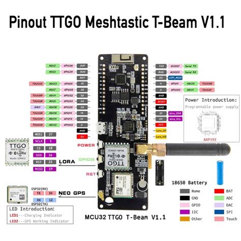 Esp32 Ttgo Meshtastic T Beam V12 Lilygo Oled Gps Lora 433mhz