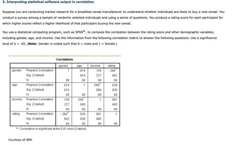 Solved 3 Interpreting Statistical Software Output In