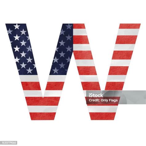 편지 W 손으로 그린 미국 알파벳 텍스트와 함께 수채화 브러시 페인트 안에 흰색 배경에 분리되어 있습니다 벡터 그림 0명에 대한