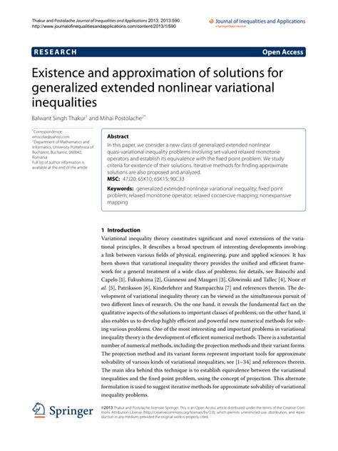 Pdf Existence And Approximation Of Solutions For Generalized Extended