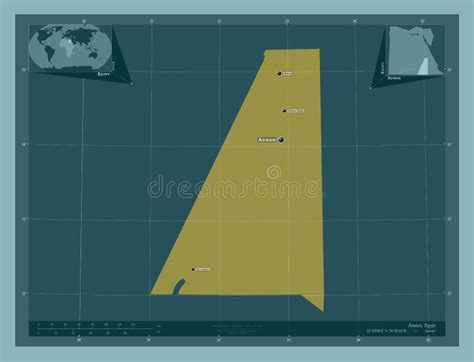 Aswan Egypt Solid Labelled Points Of Cities Stock Illustration