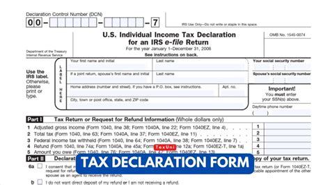 2023 Tax Declaration Form Printable Forms Free Online