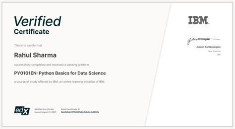 Rahul Sharma On Linkedin Pythoncertification Ibm Edx