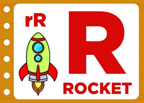 Letter R Is For Rocket Cartoon Rocket Free Vector 24609375 Vector Art At Vecteezy
