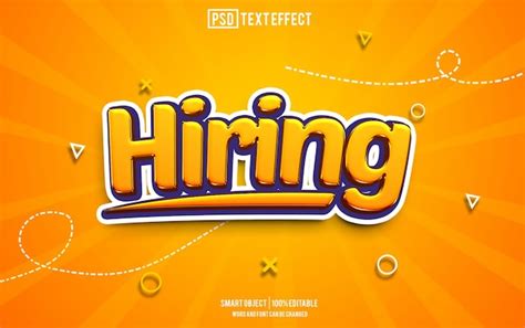 Premium Psd Hiring Text Effect Font Editable Typography 3d Text