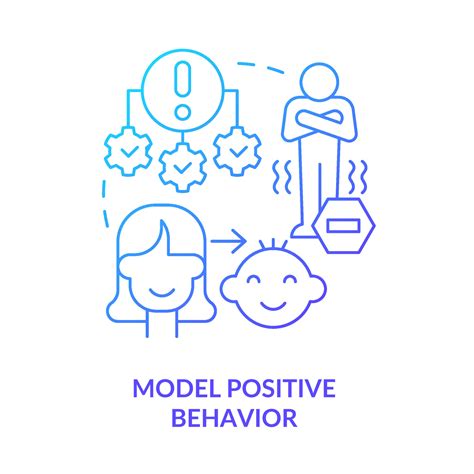Model Positive Behavior Blue Gradient Concept Icon How To Overcome