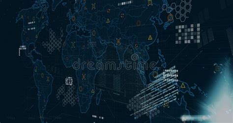 Animation Of Diagrams And Data Processing Over World Map Stock Video Video Of Generated