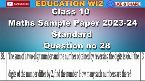 The Sum Of A Two Digit Number And The Number Obtained By Reversing The