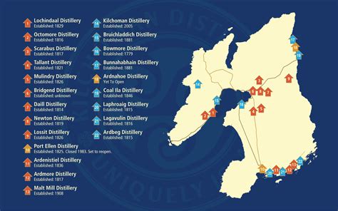 Islay Distillery Map Scotch From Islay From The Spirited Folk Of Oak