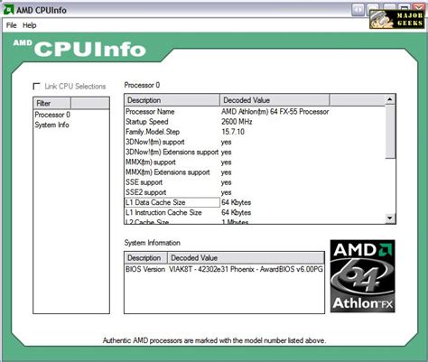 download amd cpuinfo majorgeeks