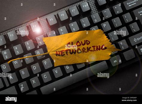 Text Caption Presenting Cloud Networking Business Concept Is Term Describing Access Of