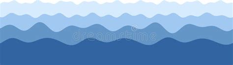 Seamless Blue Wave Pattern In Minimalist Abstract Design Stock Vector